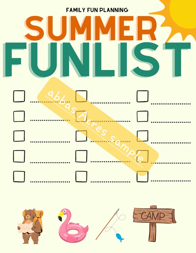 Summer Planning Worksheets - Etsy