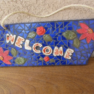 Flower Welcome Mosaic Handmade House Sign - WC208 - Etsy