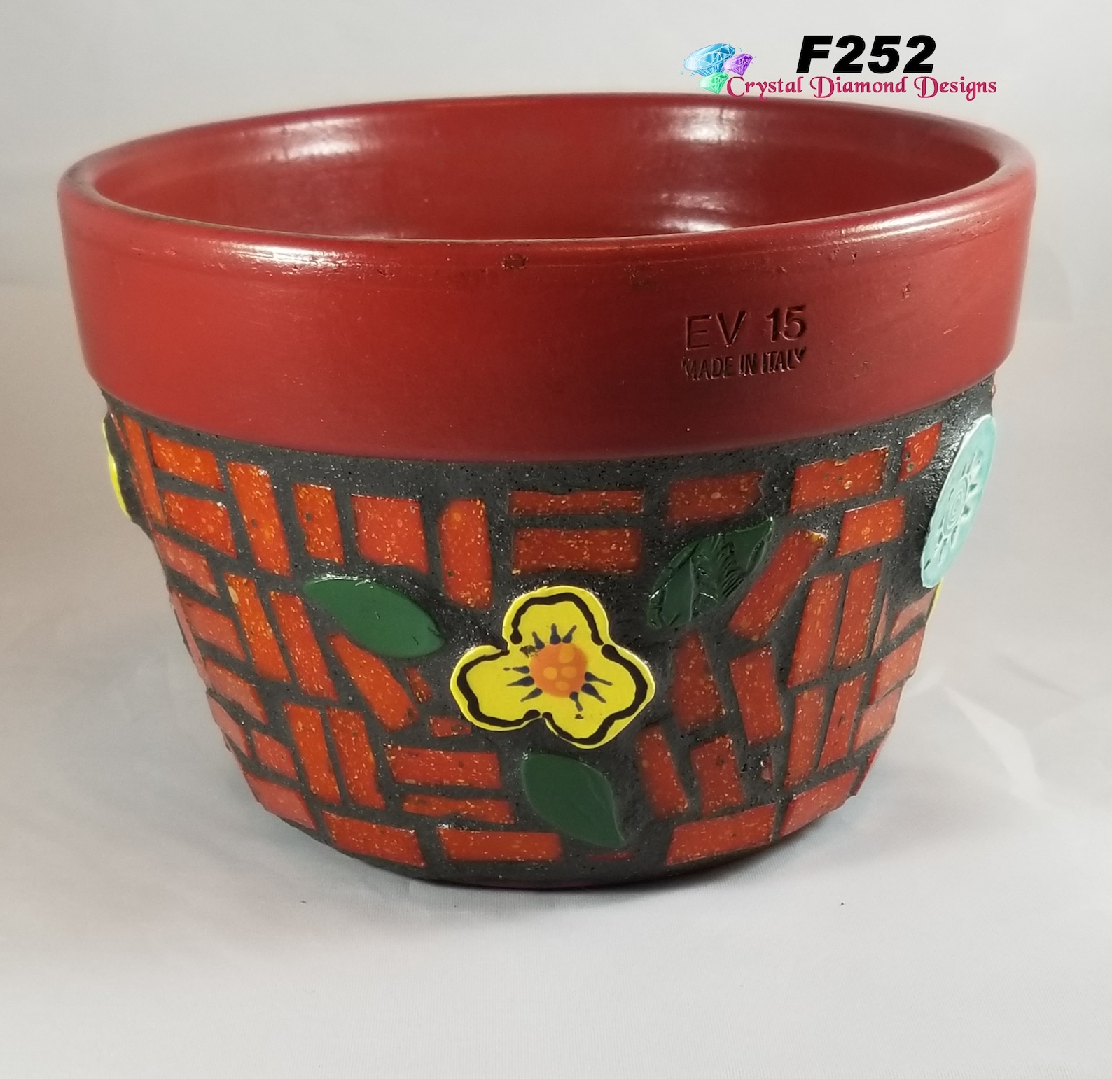 Flower Pot Planter Handmade Tiles & Glass Chili Tiles Mosaic Planter ...