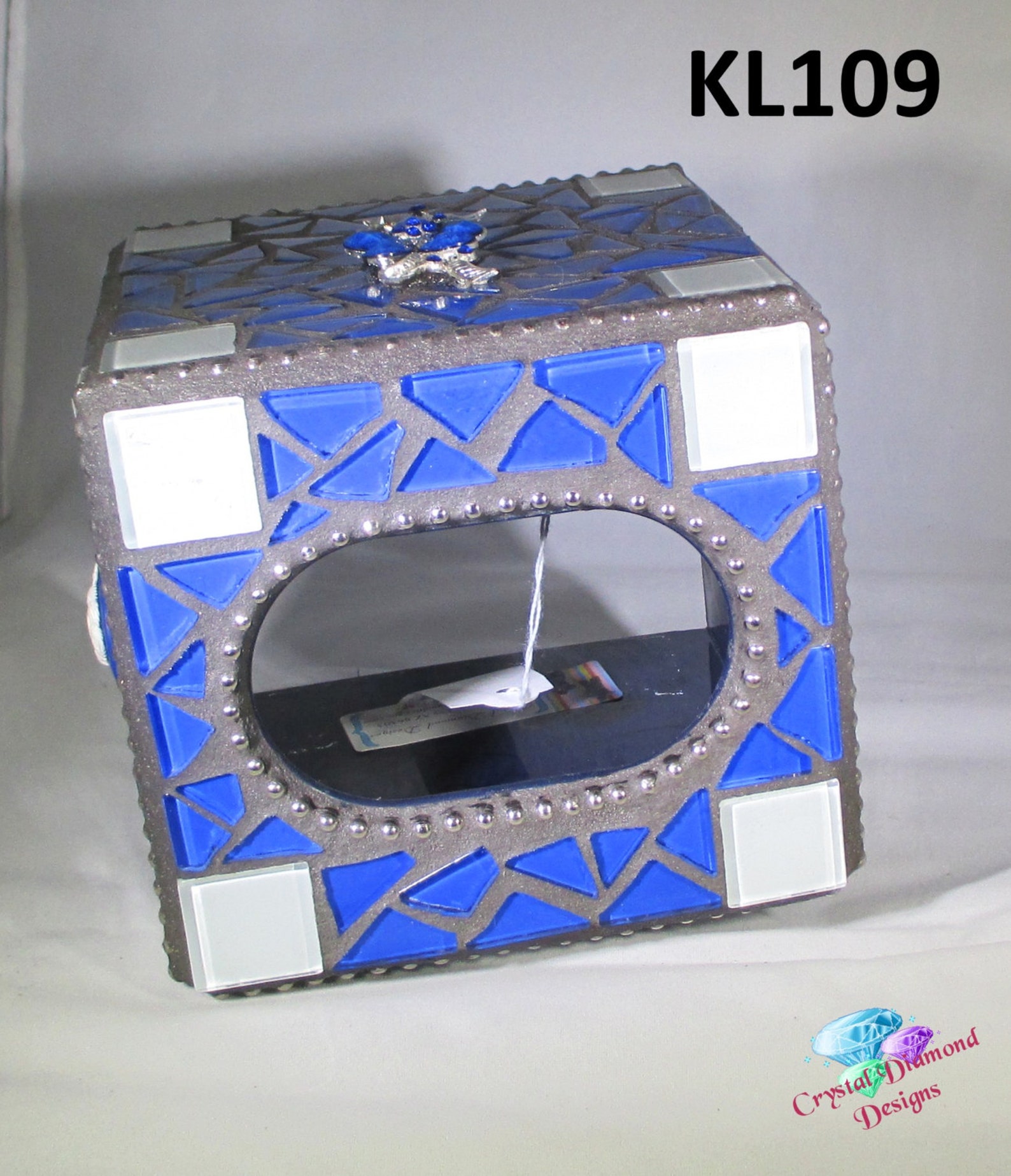 Blue and White Glass Tissue Box Cover for Bedroom or Kitchen Handmade ...
