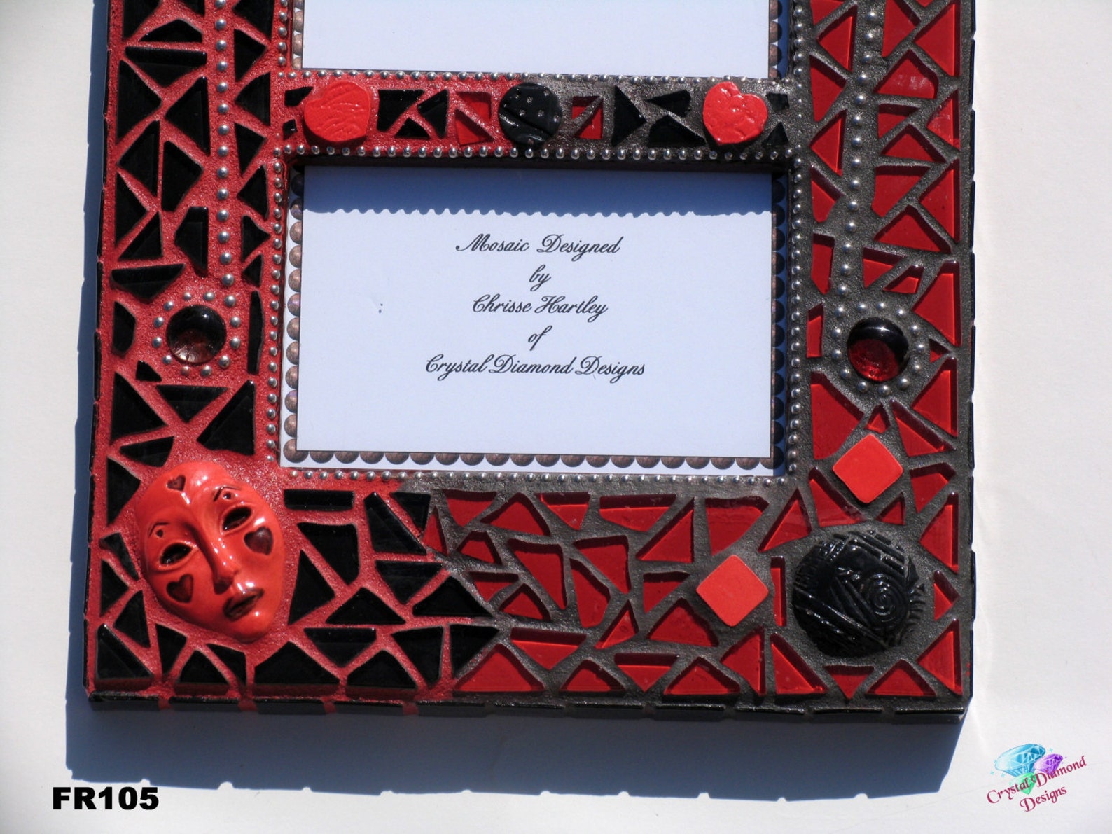 Black and Red Face Mosaic Picture Frame Handmade Look Great in Your ...