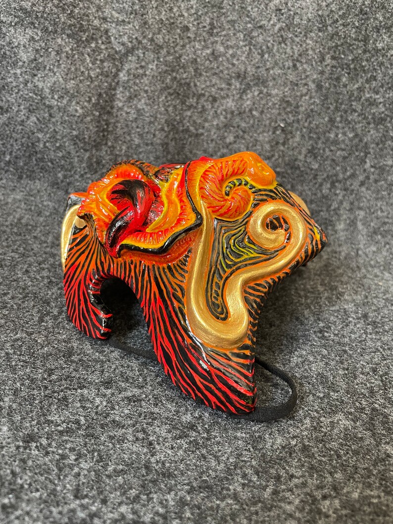 Lava Foo Dog Inspired Creature Half Resin Mask - Etsy