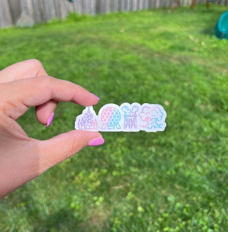 CLEAR Stickers Disney World Parks Sticker Stickers for - Etsy