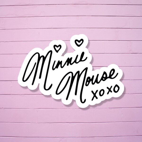 Minnie Mouse Signature Sticker - Etsy