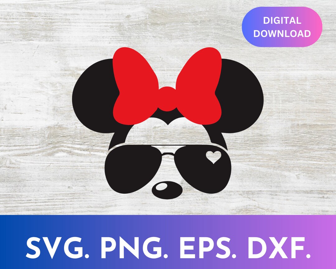 Minnie Mouse Sunglasses SVG, PNG, Instant Download, Cricut and ...