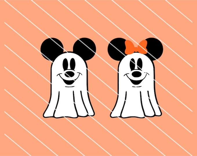 Mickey Mouse and Minnie Mouse Ghost SVG, Instant Download, Cricut and ...