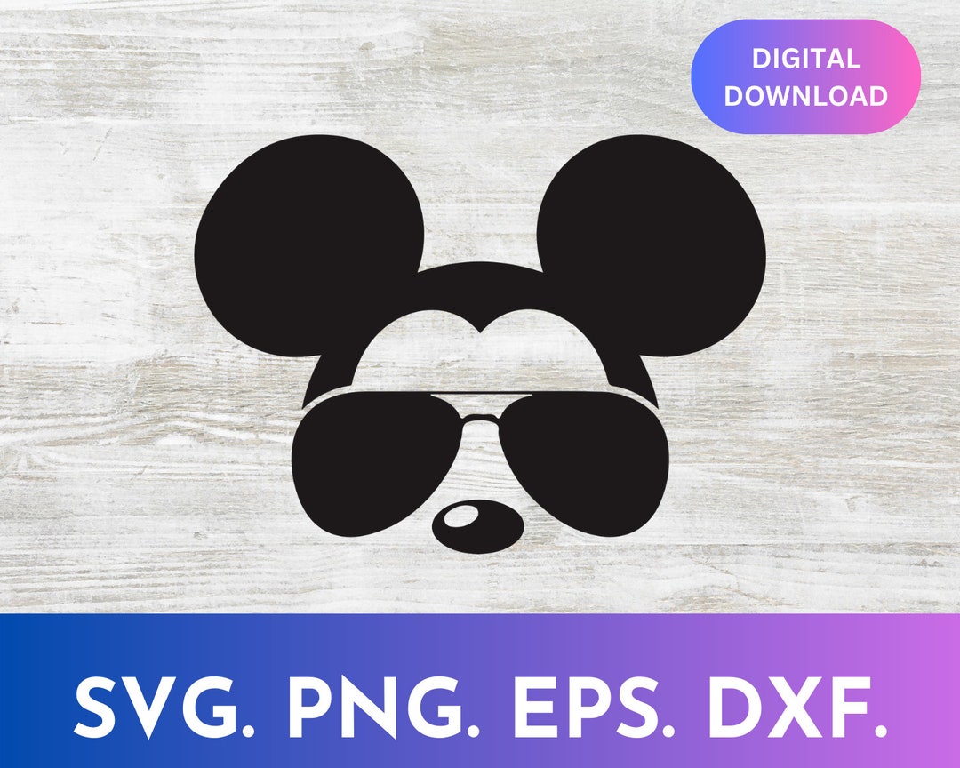 Mickey Mouse Sunglasses SVG, PNG, Instant Download, Cricut and ...