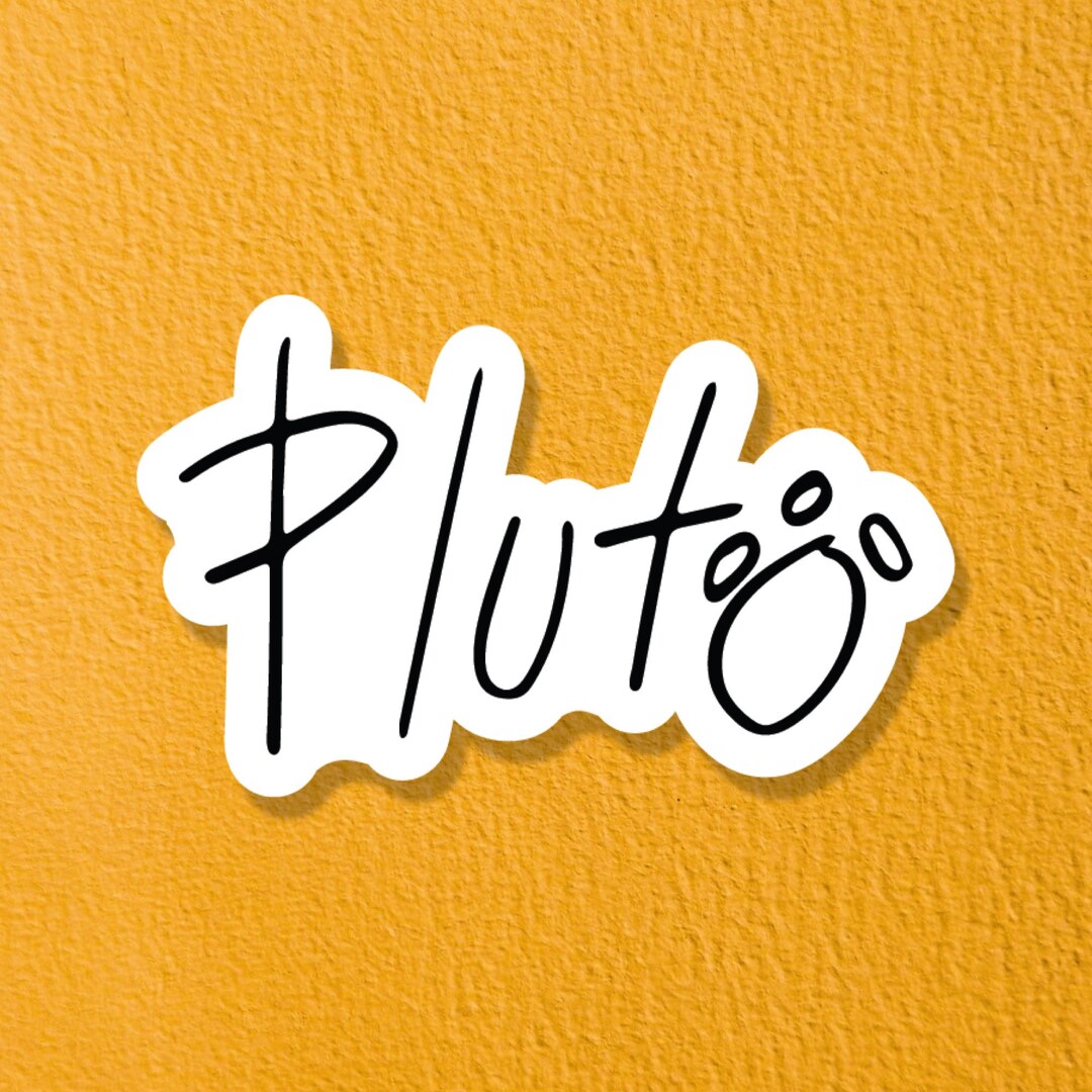 Stickers, Pluto Sticker, Character Signature Sticker, Vinyl Decals ...