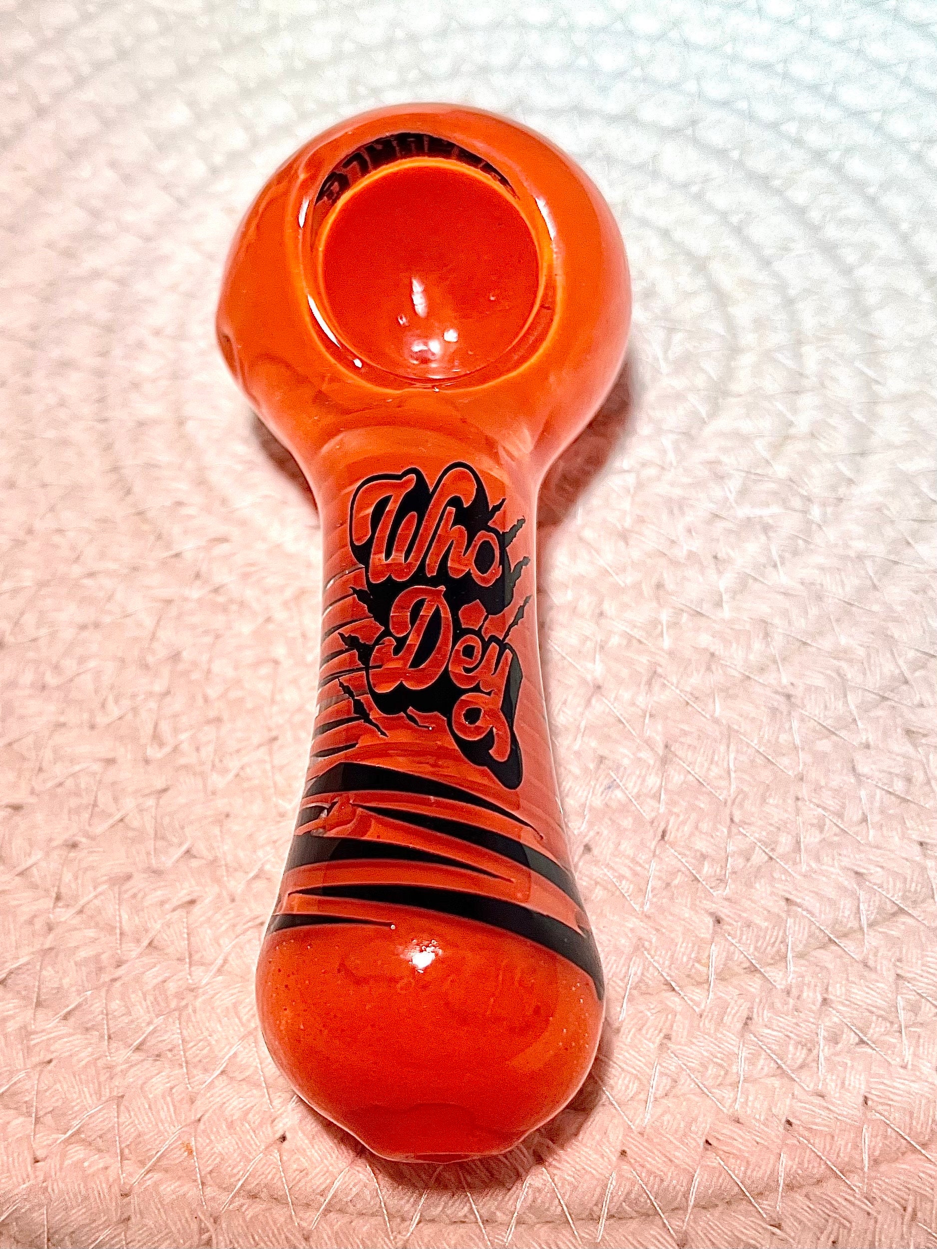Cincinnati Bengals Glass Pipe, Tiger Stripe Spoon Bowl Piece Custom ...