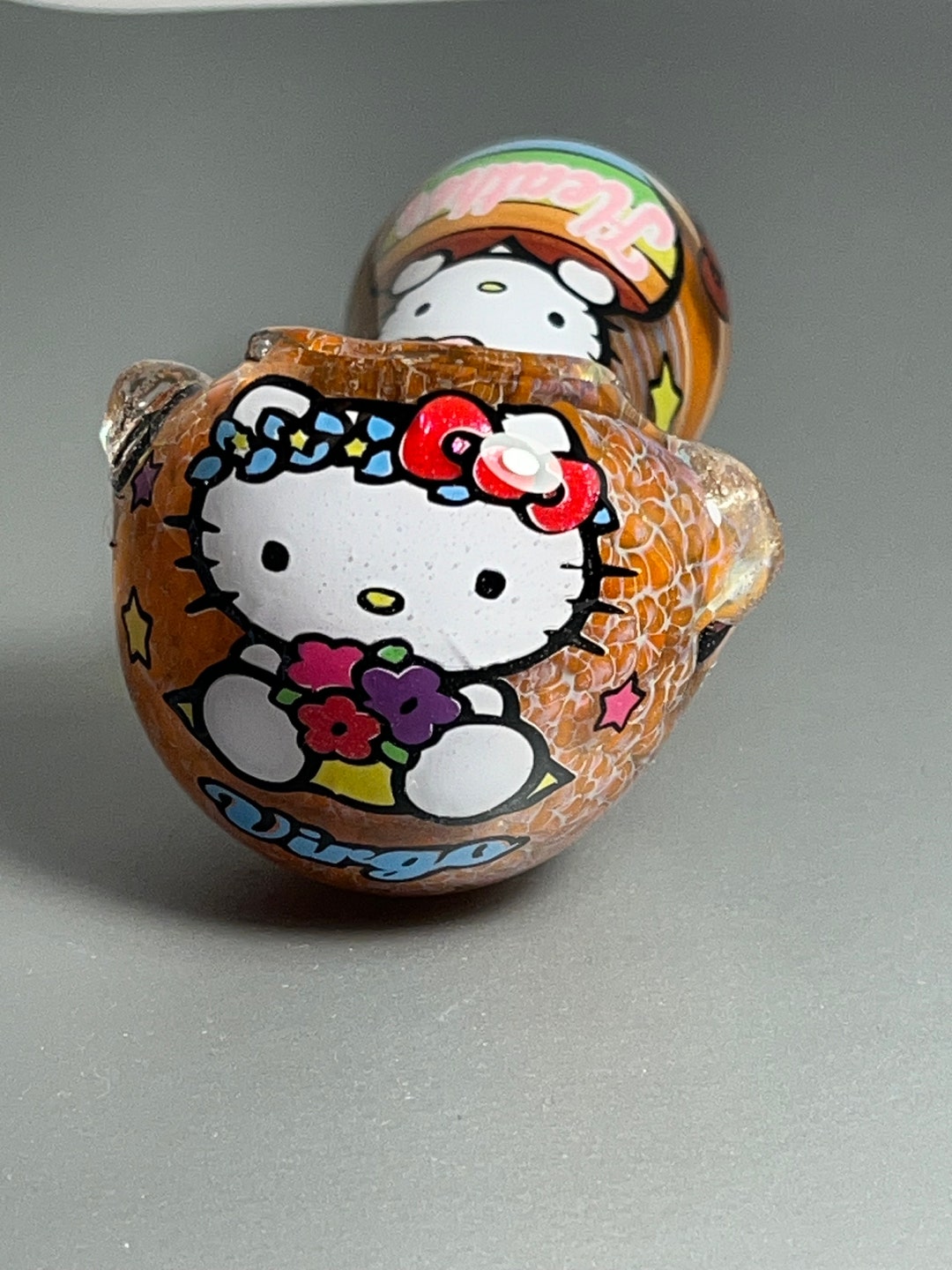 Hello Kitty Custom Pipe Designs Glass Piece Spoon Vinyl Art 3.5 Bowl ...