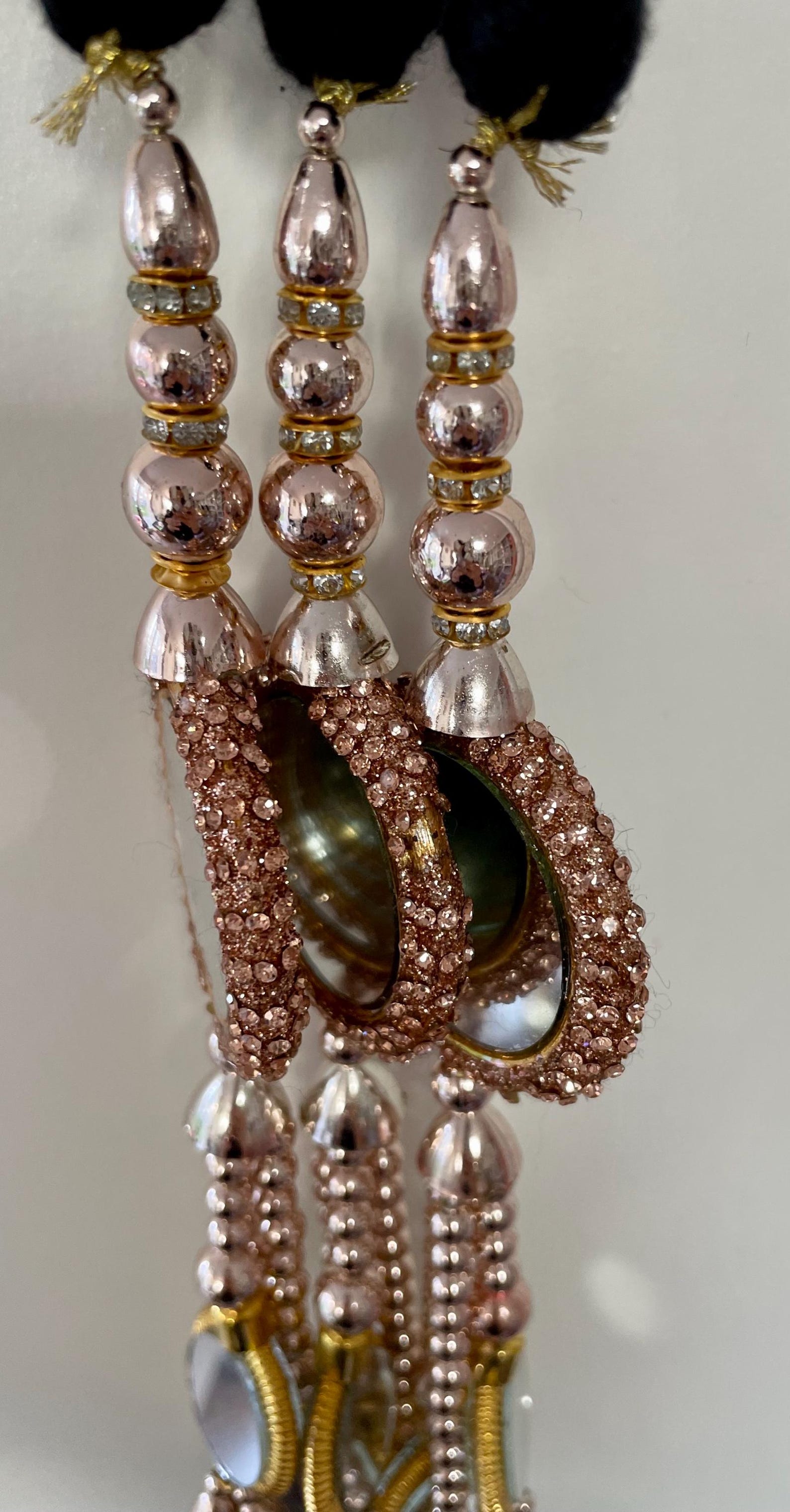 Mirror Paranda: Punjabi Hair Braid Accessory With Copper-gold Latkans ...
