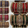 Buy Six Silk Thread Bangles Indian Bangles Stack Various Colours and ...