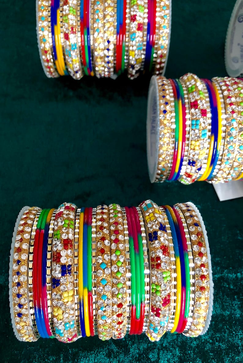 Multi Indian Bangle Stack Jewellery Bangles Set with Jewelled | Etsy