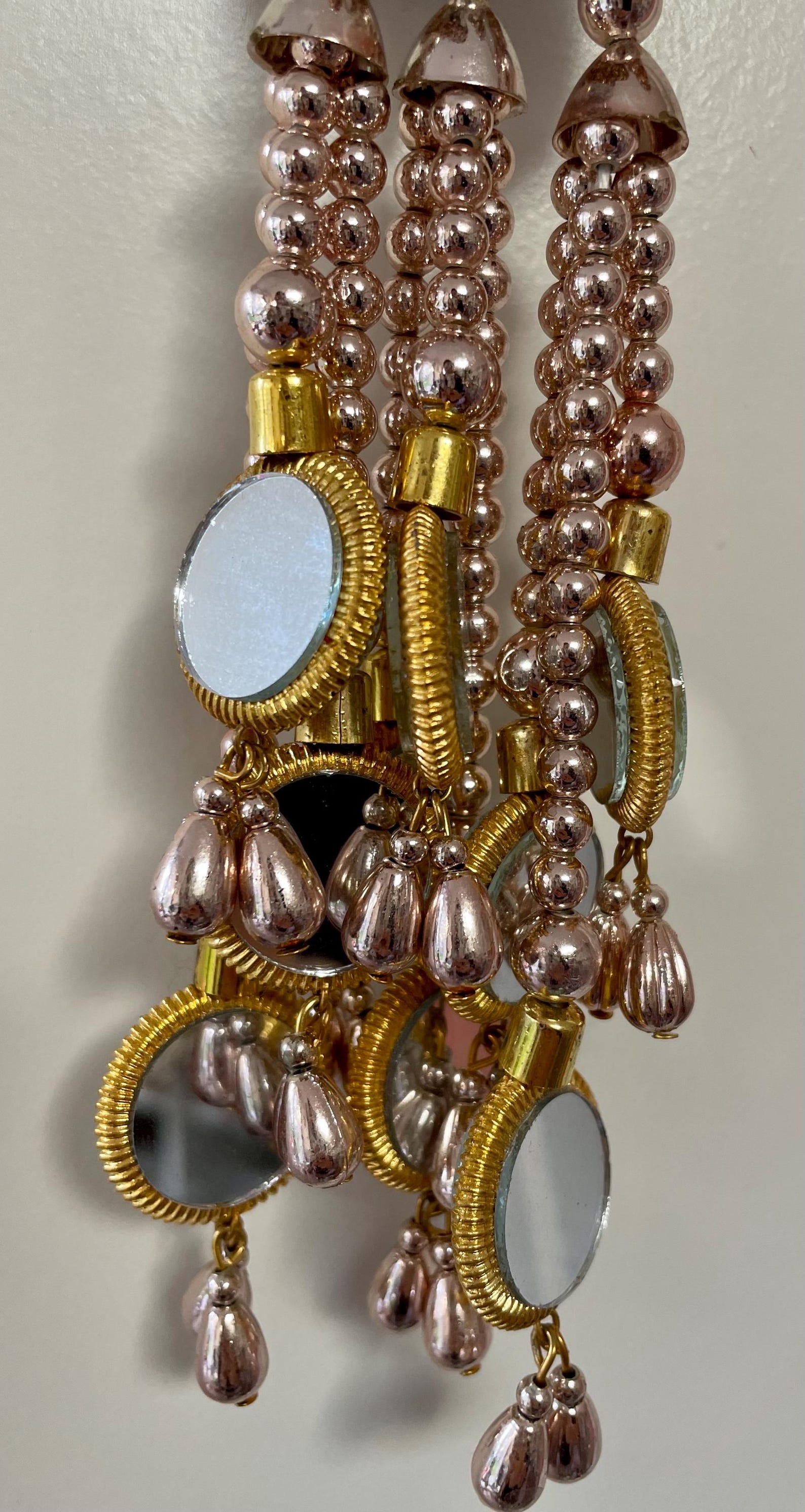 Mirror Paranda: Punjabi Hair Braid Accessory With Copper-gold Latkans ...