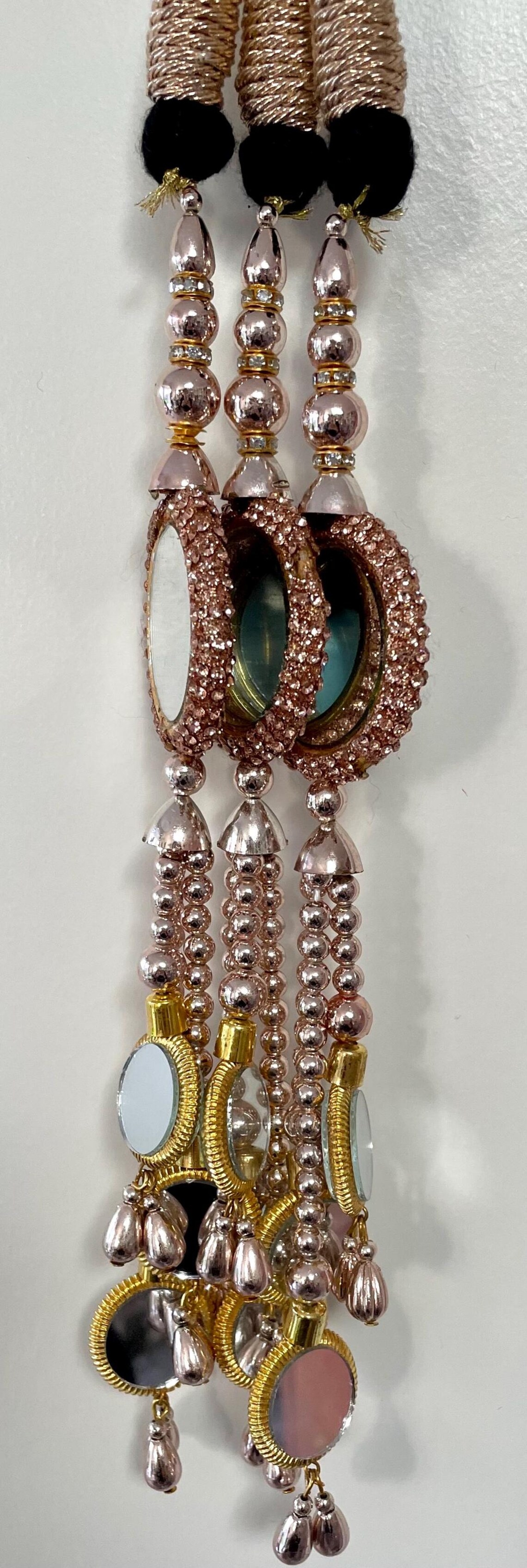 Mirror Paranda: Punjabi Hair Braid Accessory With Copper-gold Latkans ...