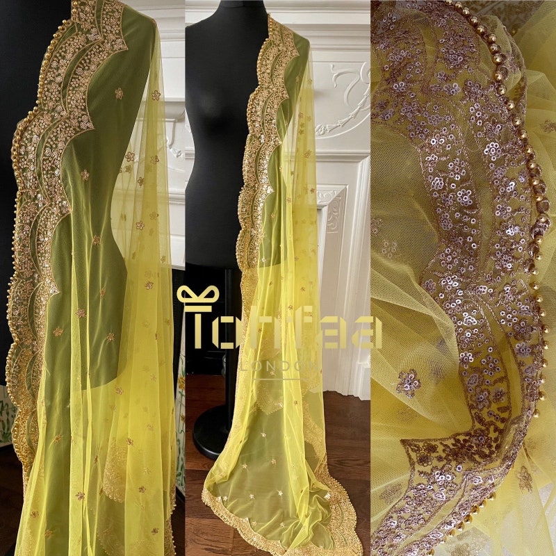 Yellow Dupatta - Etsy