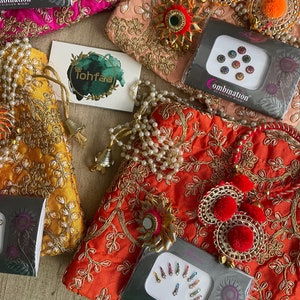 12 X Mehendi Sangeet Navratri Kanjak Potli Drawstring Wedding Favors ...