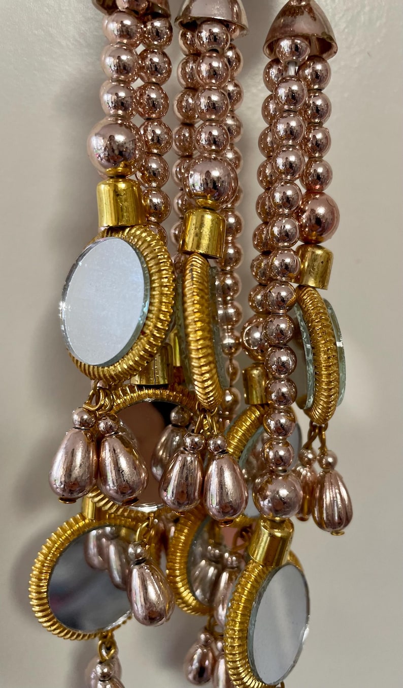 Mirror Paranda: Punjabi Hair Braid Accessory With Copper-gold Latkans ...
