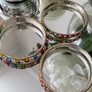 Multi Indian Bangle Stack Jewellery Bangles Set With Jewelled Kangans ...