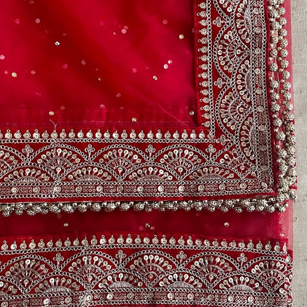 Bridal Red Dupatta - Etsy