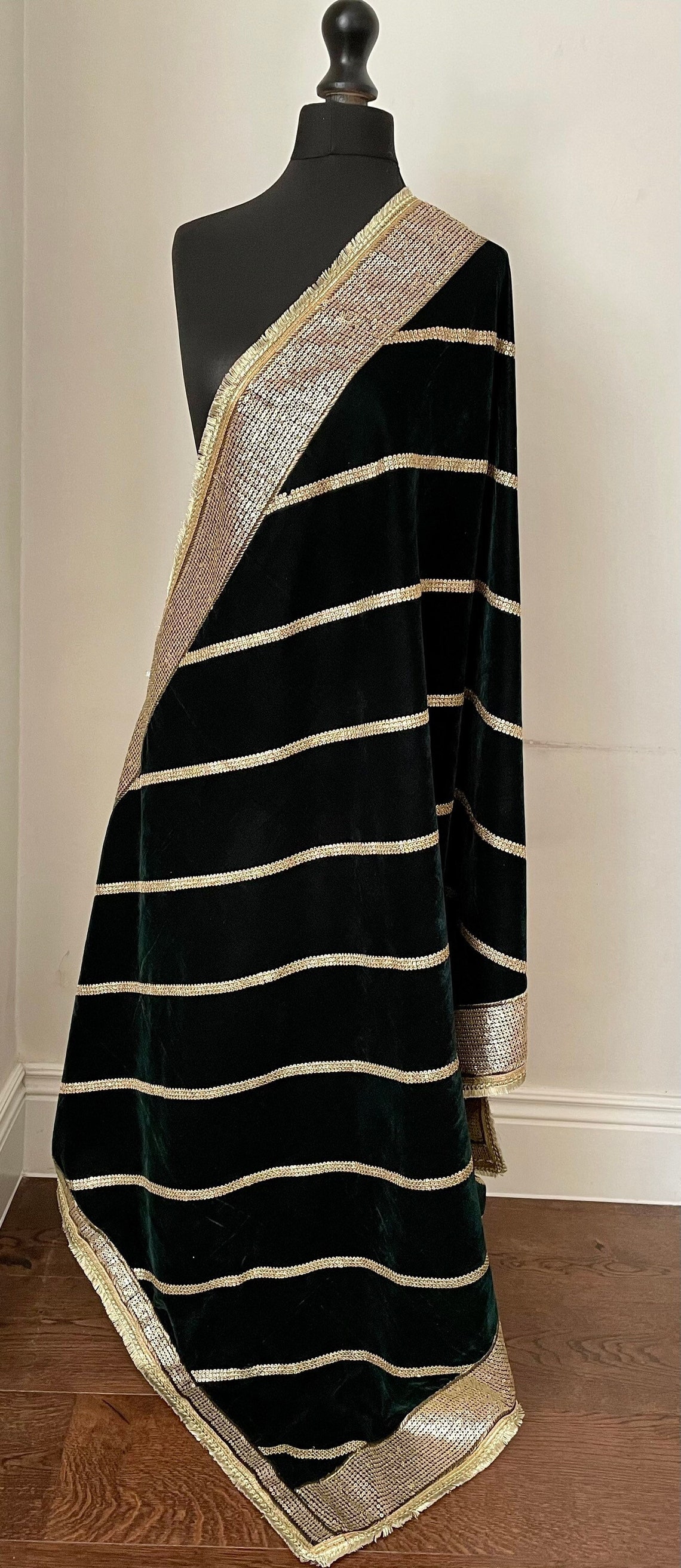 Velvet Sequin Embroidered Stole Duppattas for Winters Weddings | Etsy