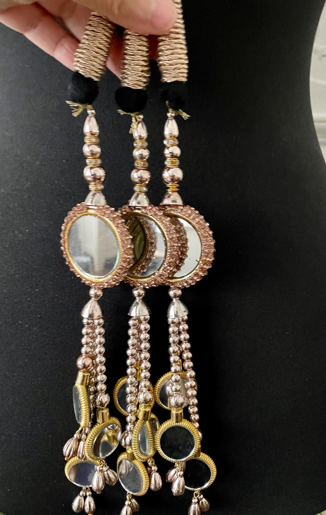 Mirror Paranda: Punjabi Hair Braid Accessory With Copper-gold Latkans ...