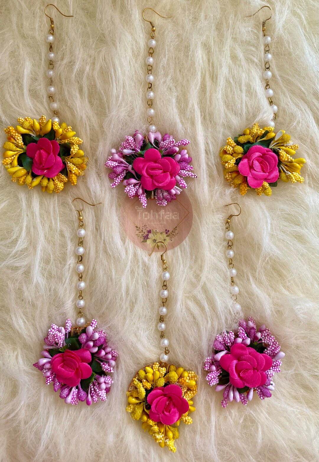 50 Floral Gota Maang Tikka Wedding Dholki Mehendi Haldi Maiyaan Maiyoon ...