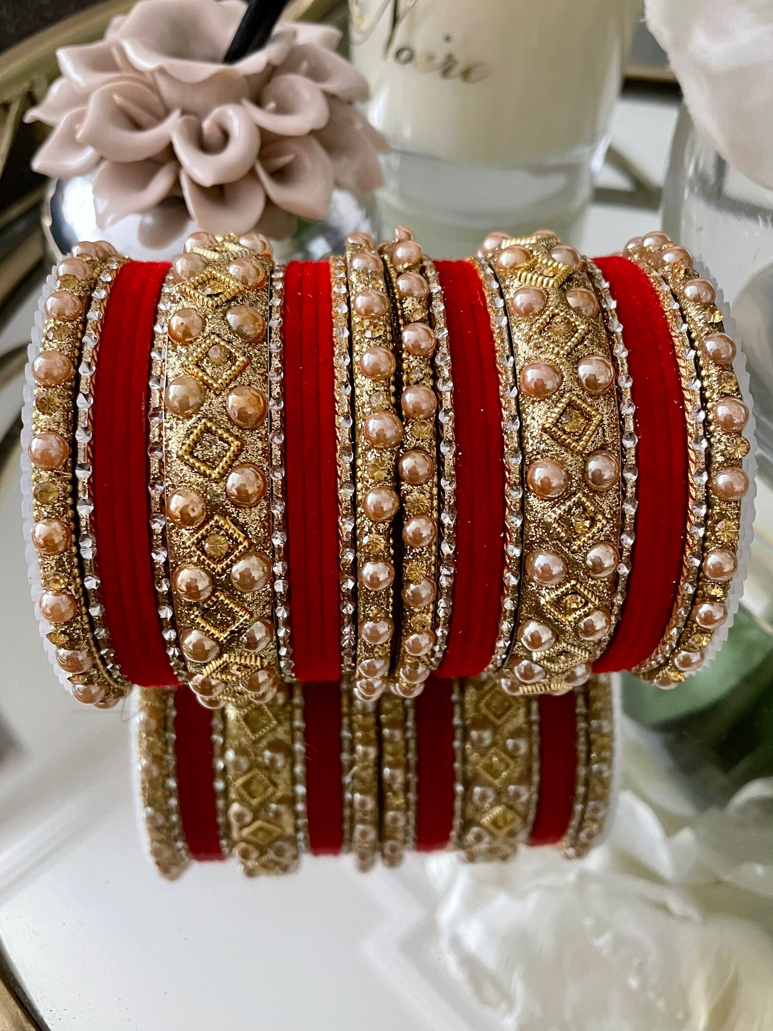 Indian Jewellery Bangles Stack Jewellery Velvet Metal Bangles Broad ...