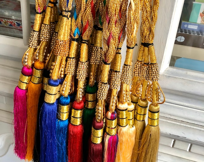 Gold Paranda Parande Mehendi Sangeet Maiyo Hair Braids Punjabi Weddings ...