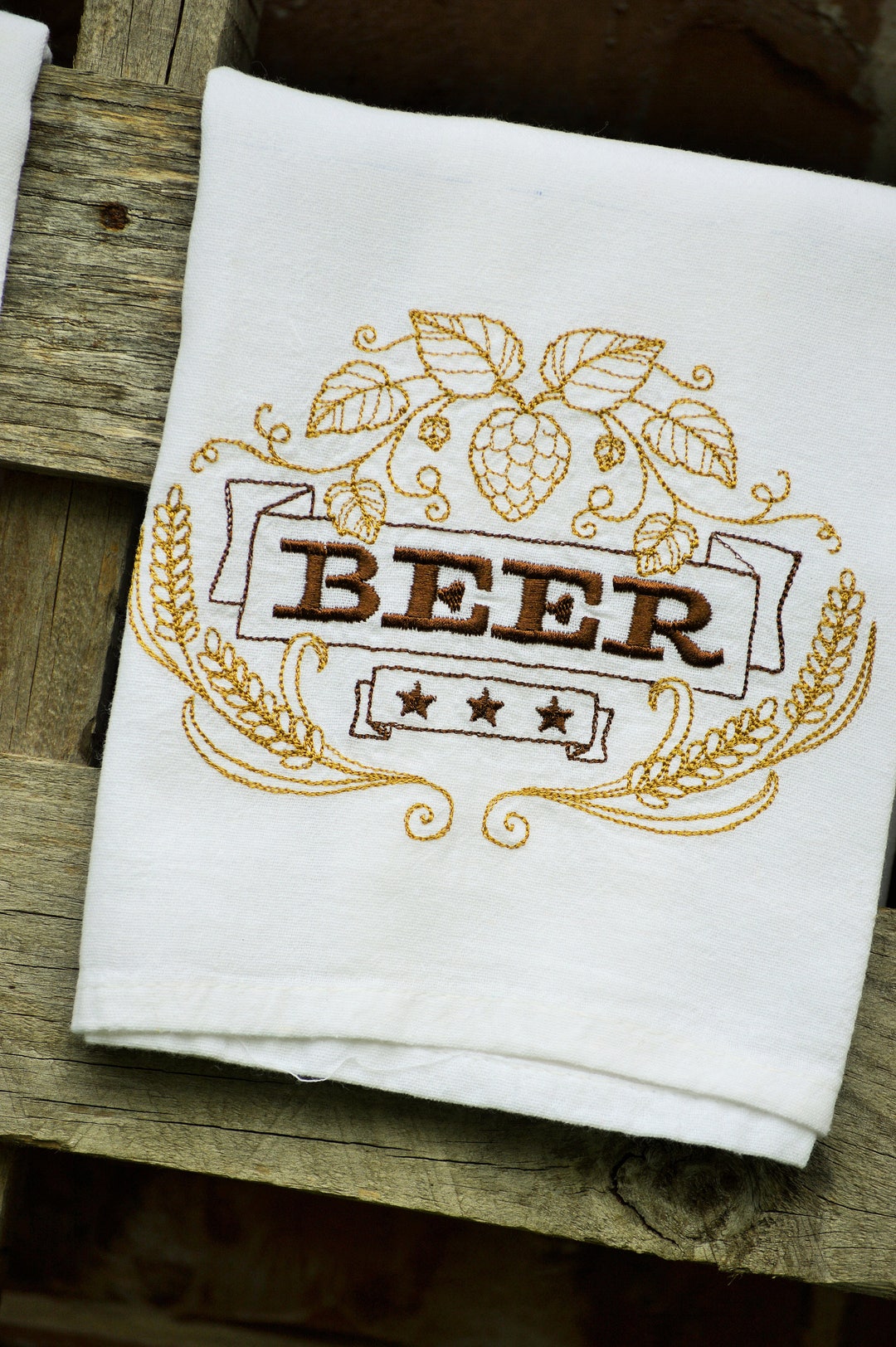Beer Embroidered Flour Sack Tea Towels, Kitchen,wedding Gift ...