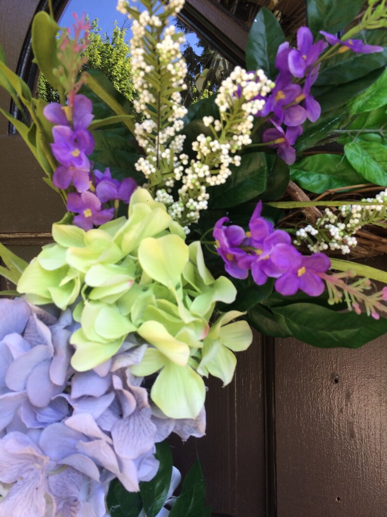 Spring/Summer Wreath door decor door wreath hydrangea | Etsy