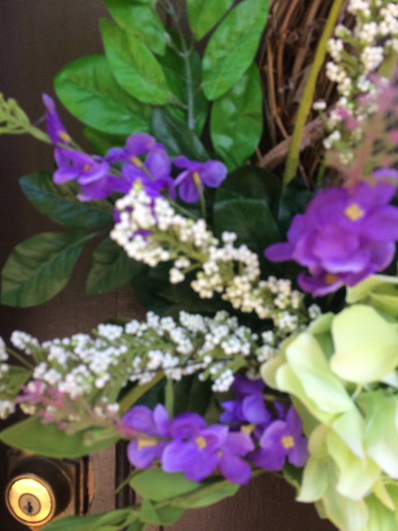 Spring/Summer Wreath door decor door wreath hydrangea | Etsy