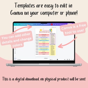 Editable Kids Daily Schedule Template, Summer Daily Checklist for Kids ...