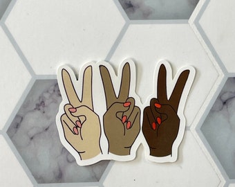 Hand Peace Sign Sticker, V Sign Hand Gesture Sticker, Hand Victory Sign ...