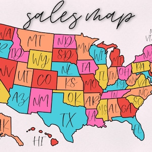 Sales Map Tracker | Procreate or Printable | United States | Etsy Sales ...