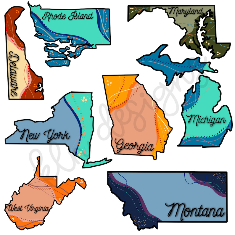 United States Stickers | State Stickers | Decals | 50 States | State ...