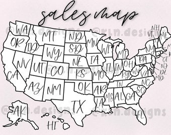 Printable Instant Download Sales Map Tracker United States - Etsy