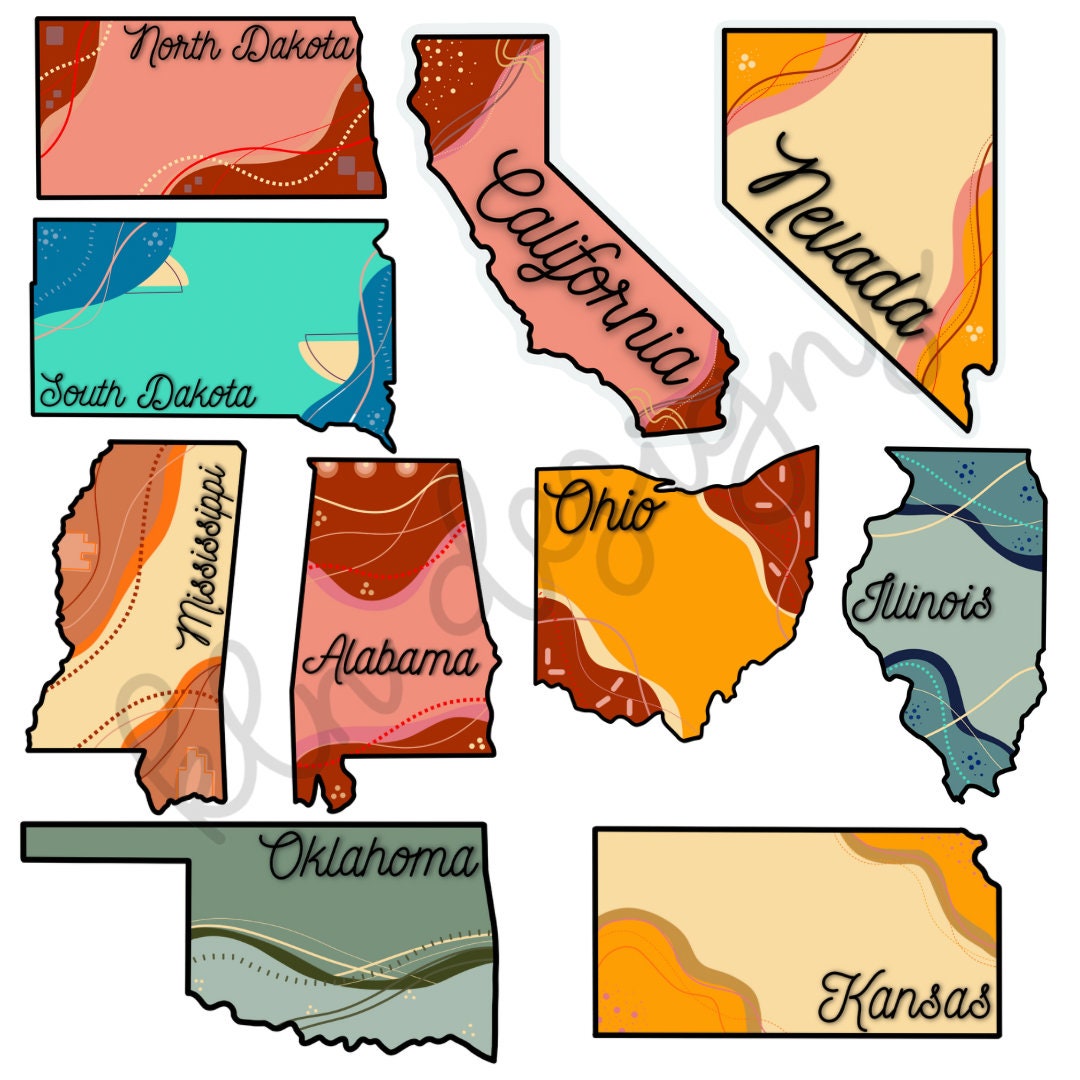 United States Stickers | State Stickers | Decals | 50 States | State ...