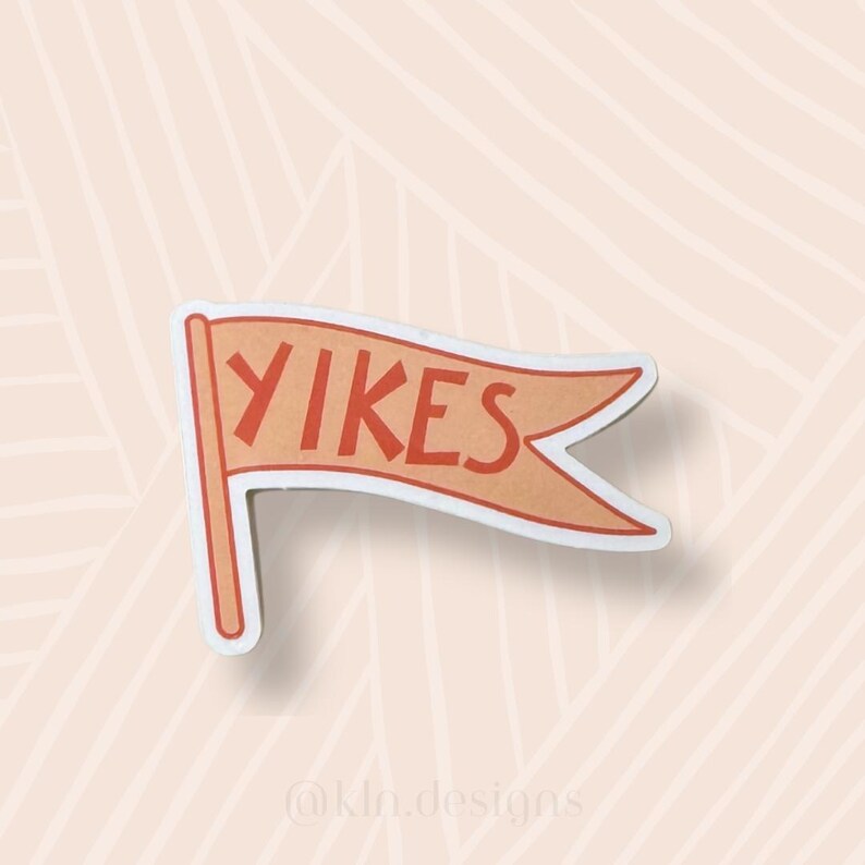 Yikes, Sticker, Red Flag Sticker, Funny Sticker, Laptop Decal, Decals ...