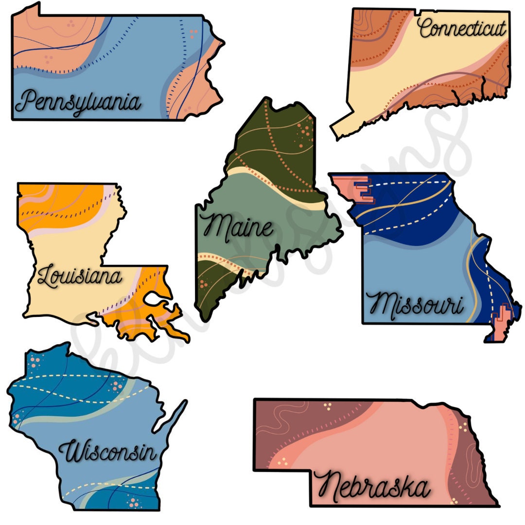 United States Stickers | State Stickers | Decals | 50 States | State ...