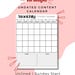 Printable Undated Calendar, Content Calendar PDF, Minimalist, Letter ...