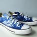 Custom Hand Painted Day & Night Shoes, Galaxy Shoes, Blue Summer Sky ...