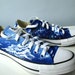 Custom Hand Painted Day & Night Shoes, Galaxy Shoes, Blue Summer Sky ...