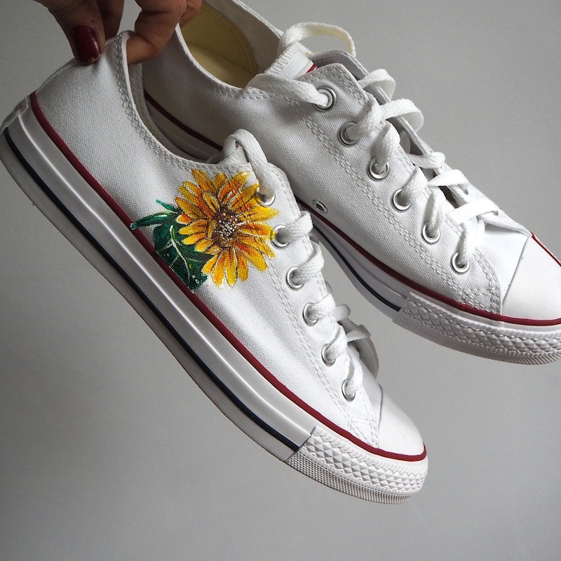 Sunflower Sneakers - Etsy