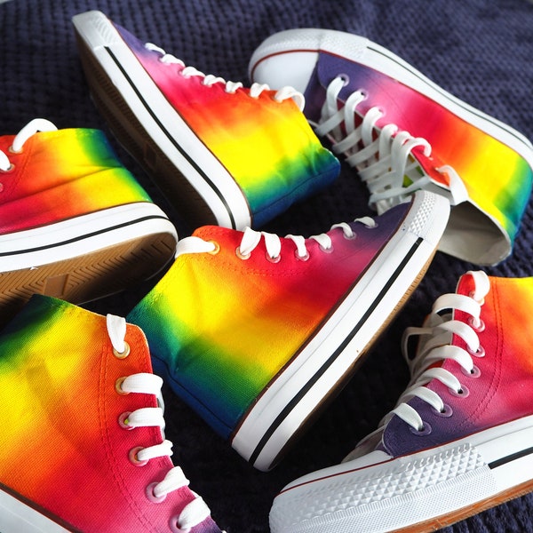 Rainbow Converse - Etsy