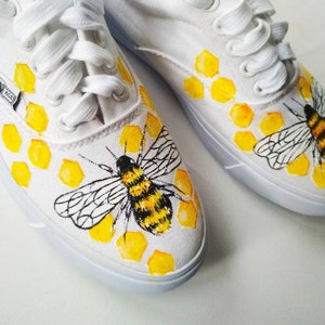 Custom Hand Painted Honey Bee Shoes, Bee Sneakers - Etsy
