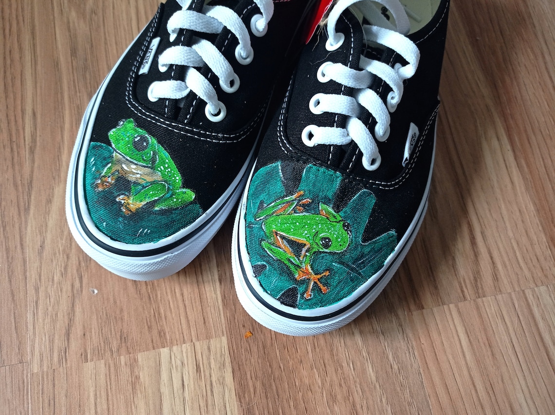 Custom Hand-painted Frog Shoes: Animal Lover Gift - Etsy