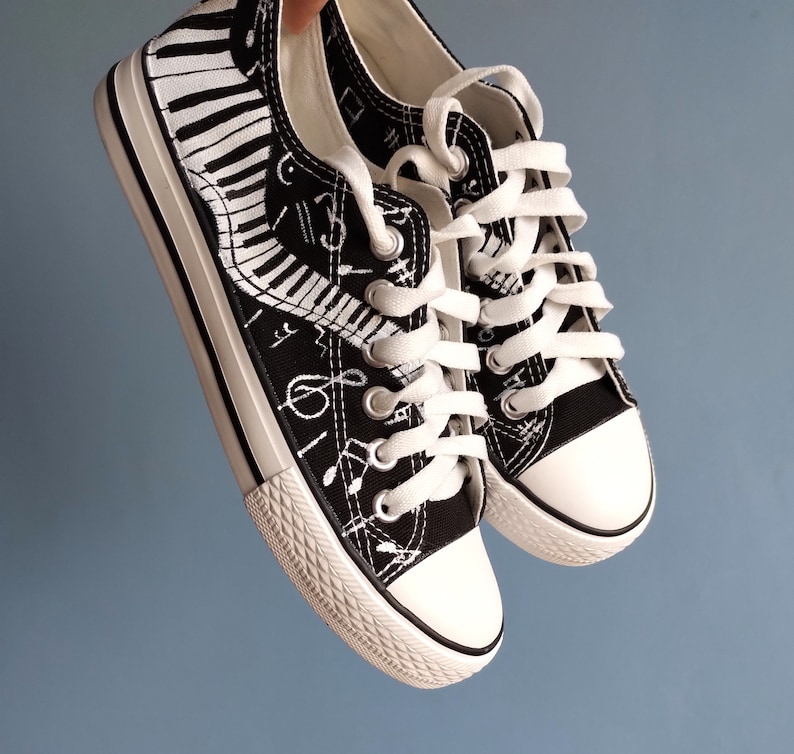 Custom Music Notes Shoes, Hand Painted Piano Shoes - Etsy