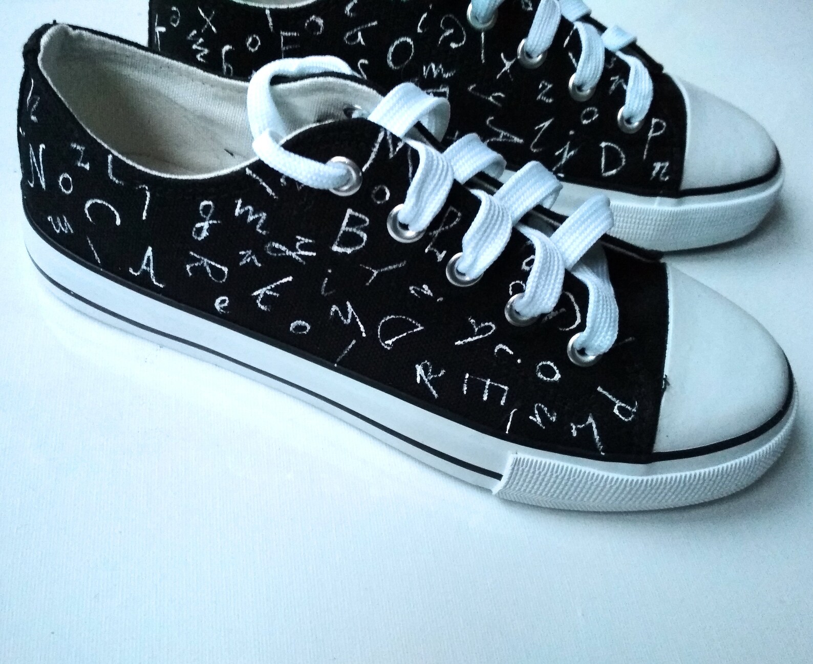 Custom Hand Painted Alphabet Sneakers Book Lover Shoes | Etsy