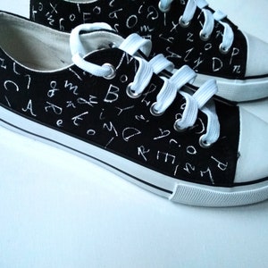 Custom Hand Painted Alphabet Sneakers, Book Lover Shoes, Teacher Shoes ...